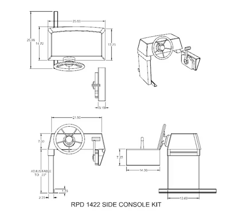 RPD 1422 Side Console Kit for Jon boat | Shipping Time: 1-2 Weeks